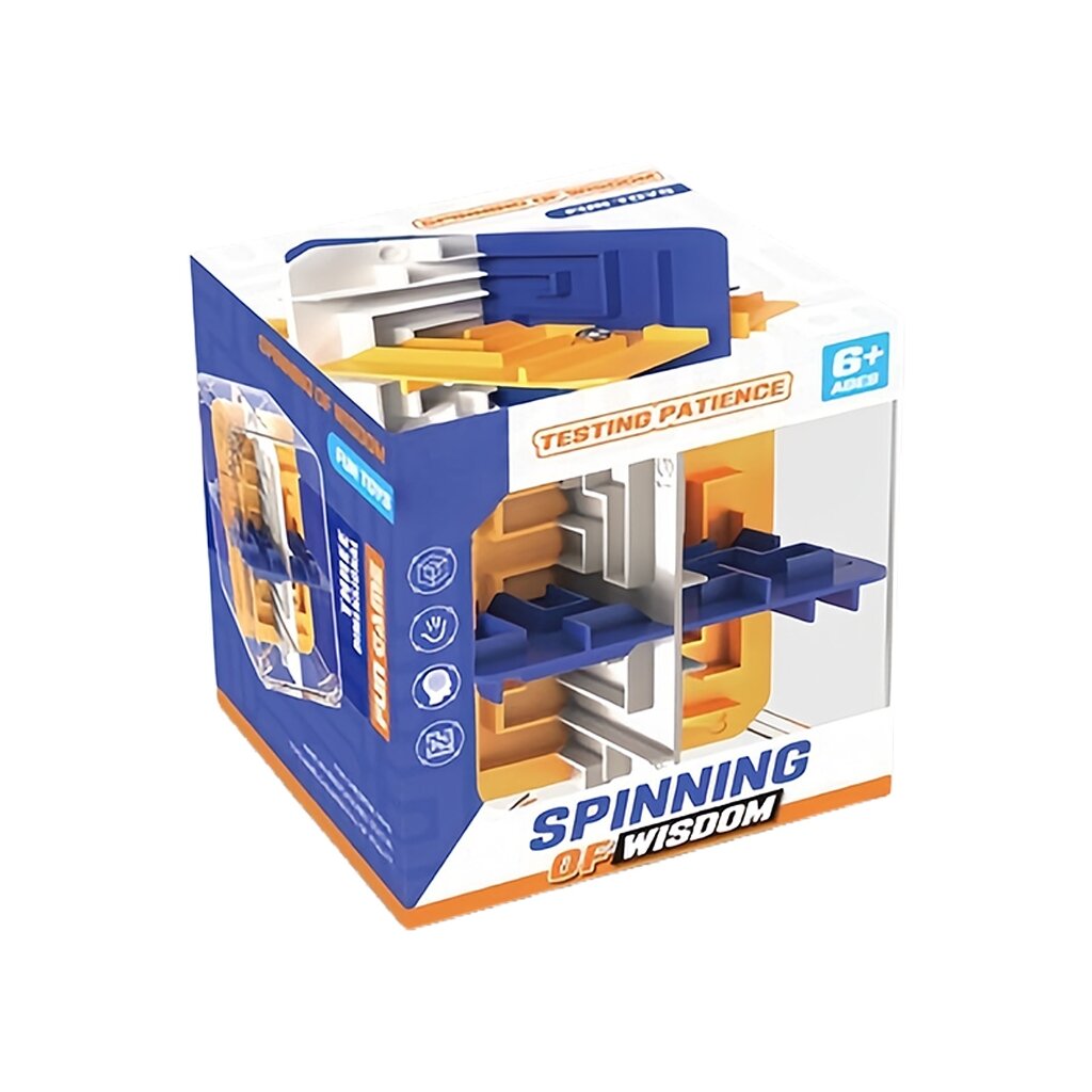 (1 упаковка) Куб-головоломка-лабиринт с катящимися шариками — игра-головоломка для детей и взрослых, туристический тизер для снятия стресса