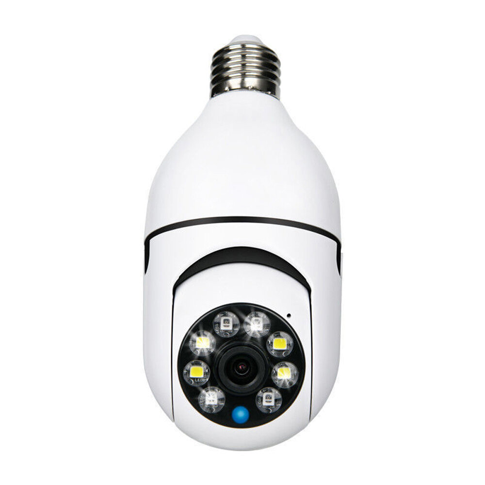 Камера наблюдения Secure Cameras 2K 720P для дома и улицы с Wi-Fi, IP, ночным видением, соединительным элементом E27, цвет белый, материал ABS, разрешение 720P, пиксели 1 млн, угол вращения горизонтальный 355°, вертикальный 95°, напряжение 110