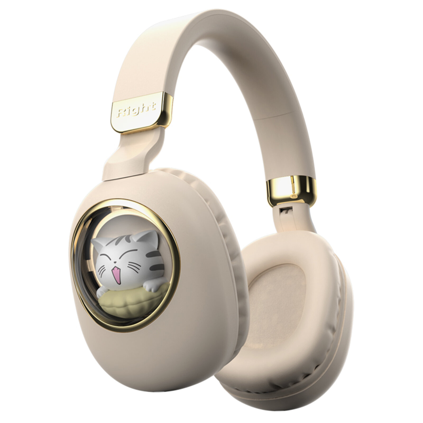 Беспроводные наушники BT5.3 со сверхушными Gaming Headset с разными цветами атмосферной подсветкой, разъемом AUX IN, складывающимся дизайном и мягкими амбушюрами, цвета: Белый, Розовый, Фиолетовый, Черный, Синий, Светло-зеленый, Бежевый, размер: