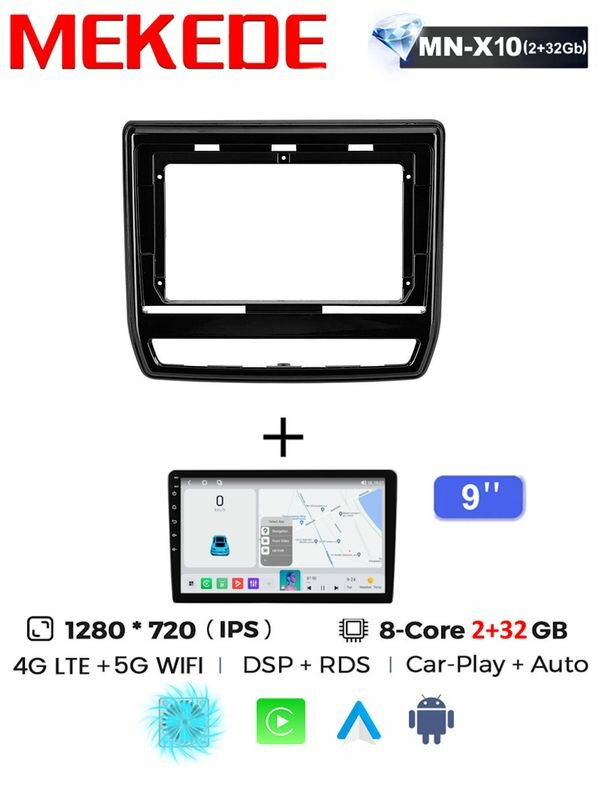 Магнитола 9" Mekede MN X10 Pro 2/32 Gb Mitsubishi ASX 1 2016-2023 Правый руль (B) carplay