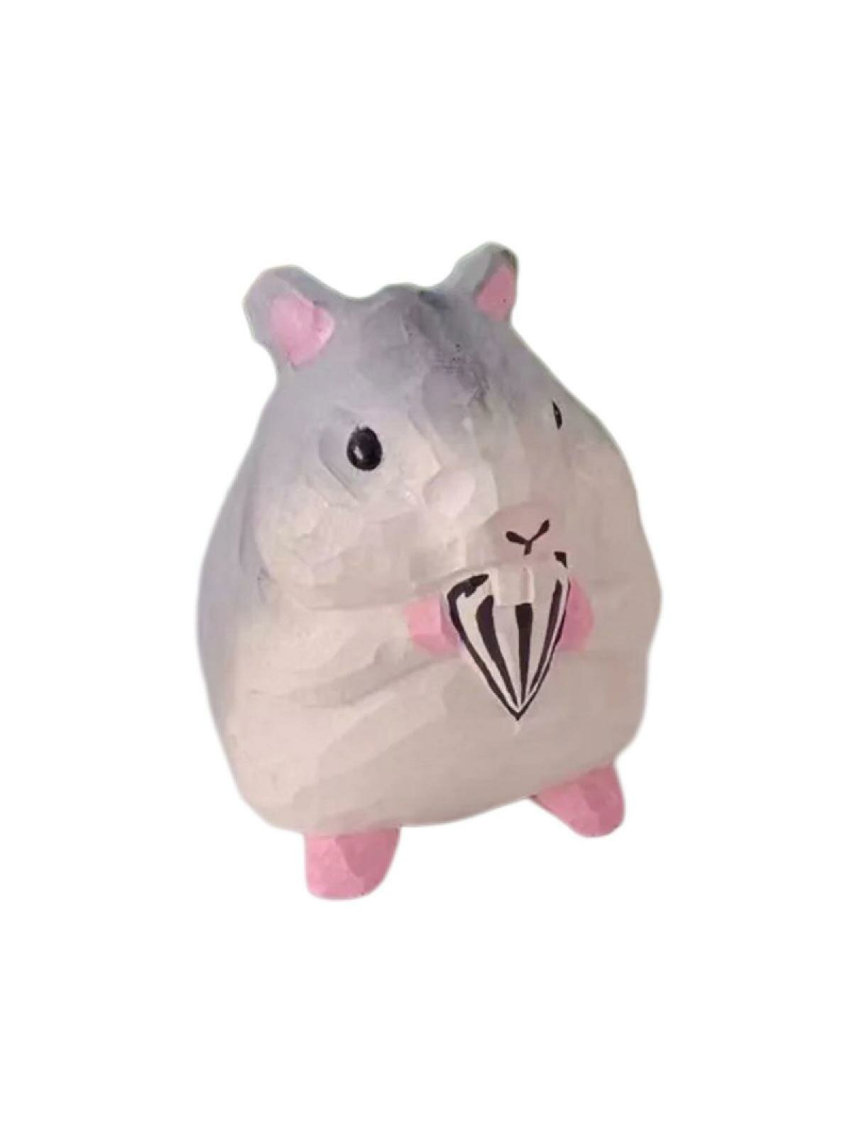 Забавная статуэтка хомяка-гурмана для украшения детской и подарка любителям животных