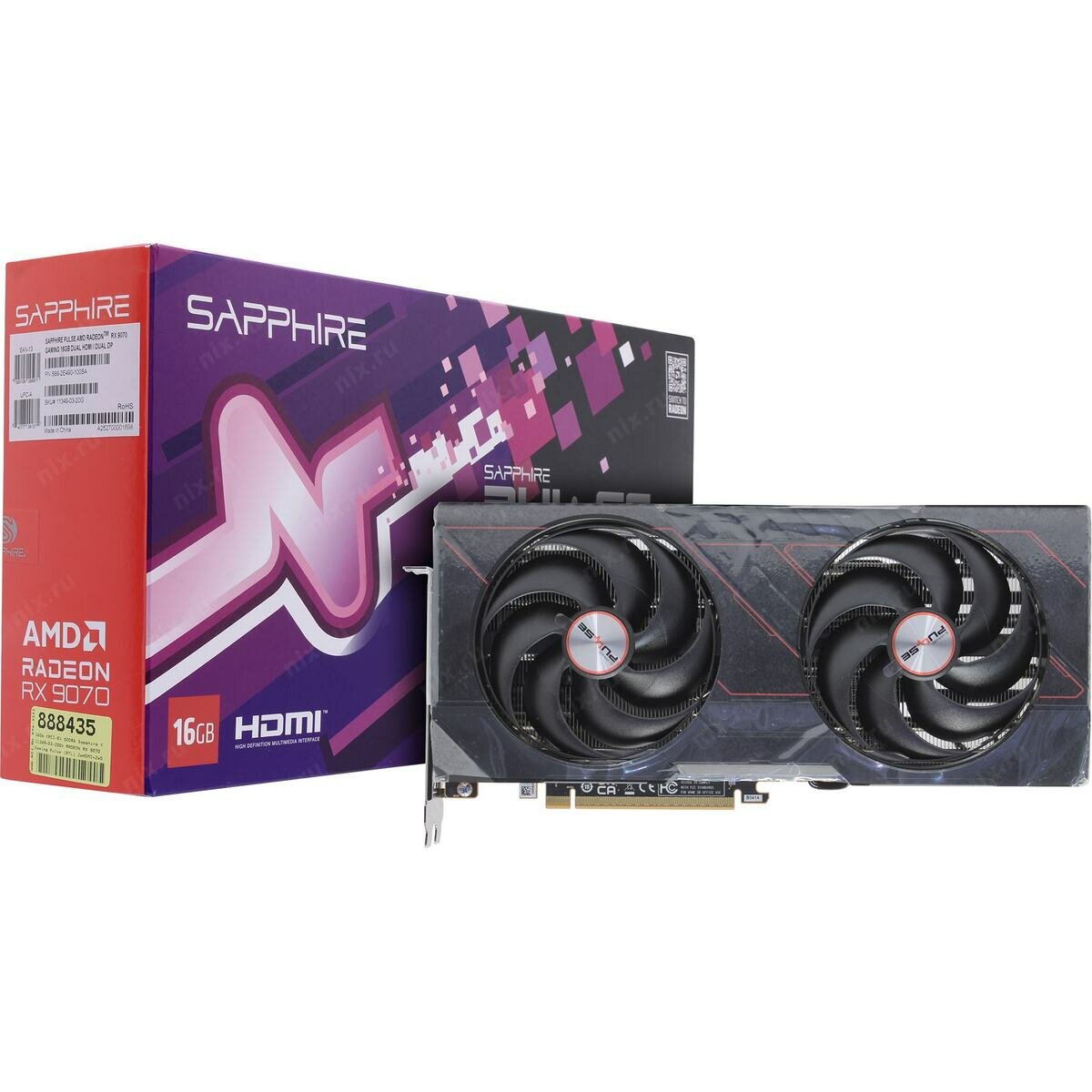 16Gb GDDR6 Sapphire <11349-03-20G> RADEON RX 9070 Gaming Pulse (RTL) 2xHDMI+2xDP