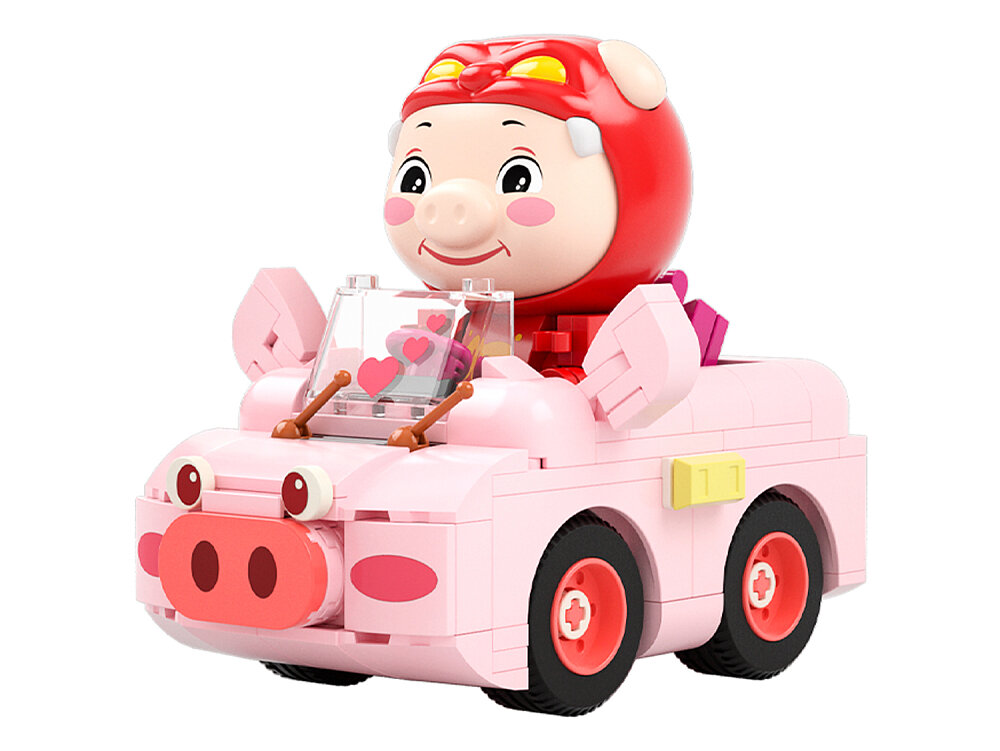 Конструктор JAKI JK6837 Конструктор Поросенок на машине