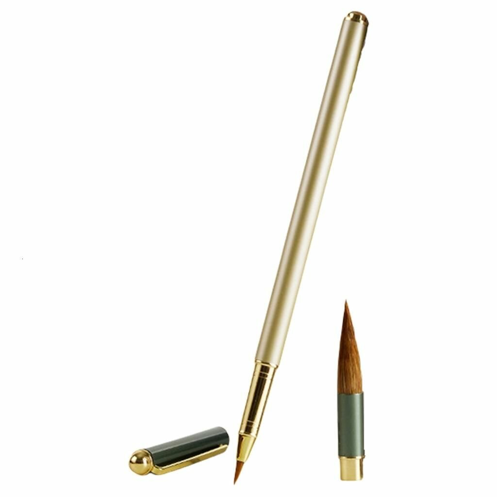Металлическая кисть для каллиграфии со сменным наконечником, Зеленый