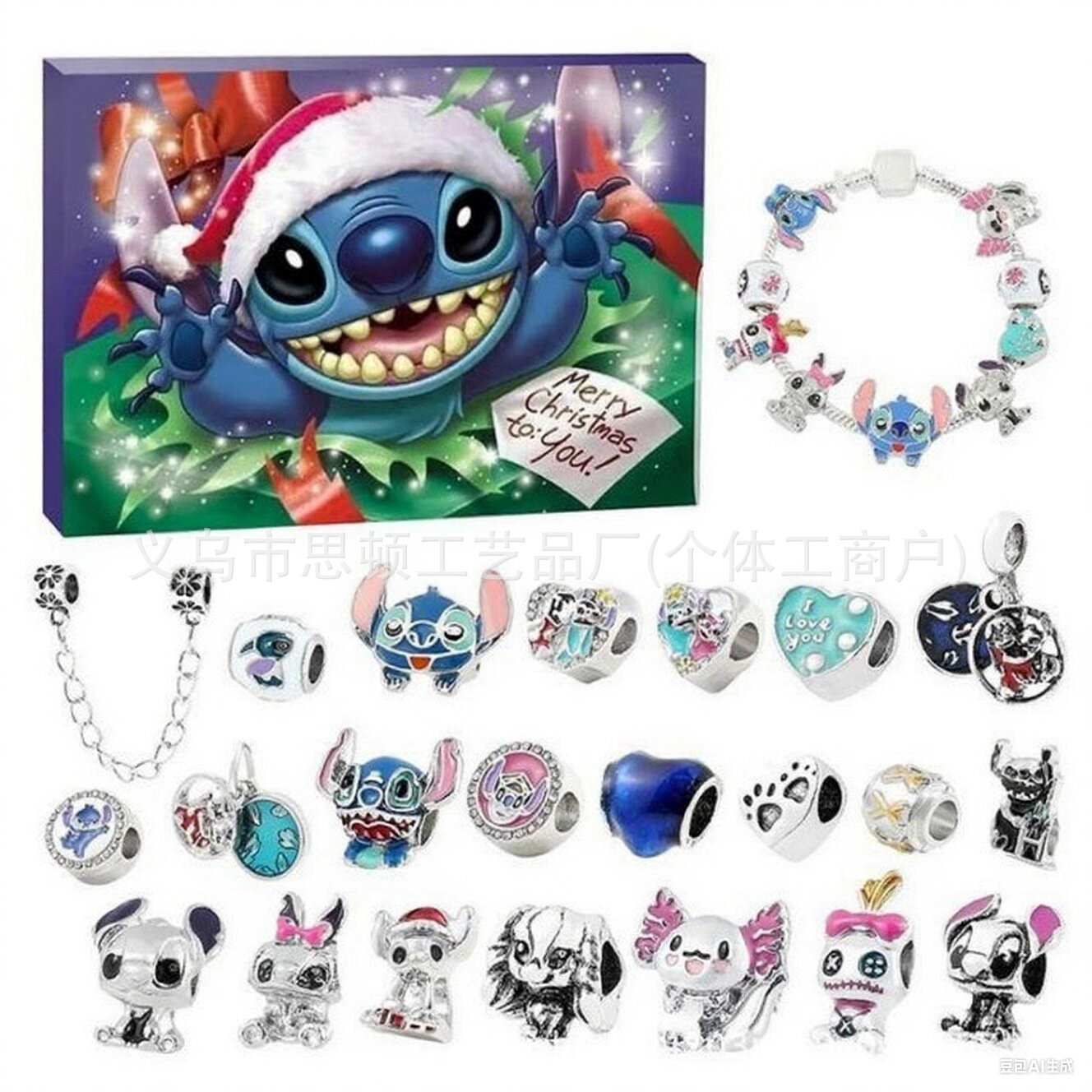 Браслет-коробочка с рождественским стежком, браслет с орнаментом из сплава, браслет из сплава с имитацией Микки Мауса