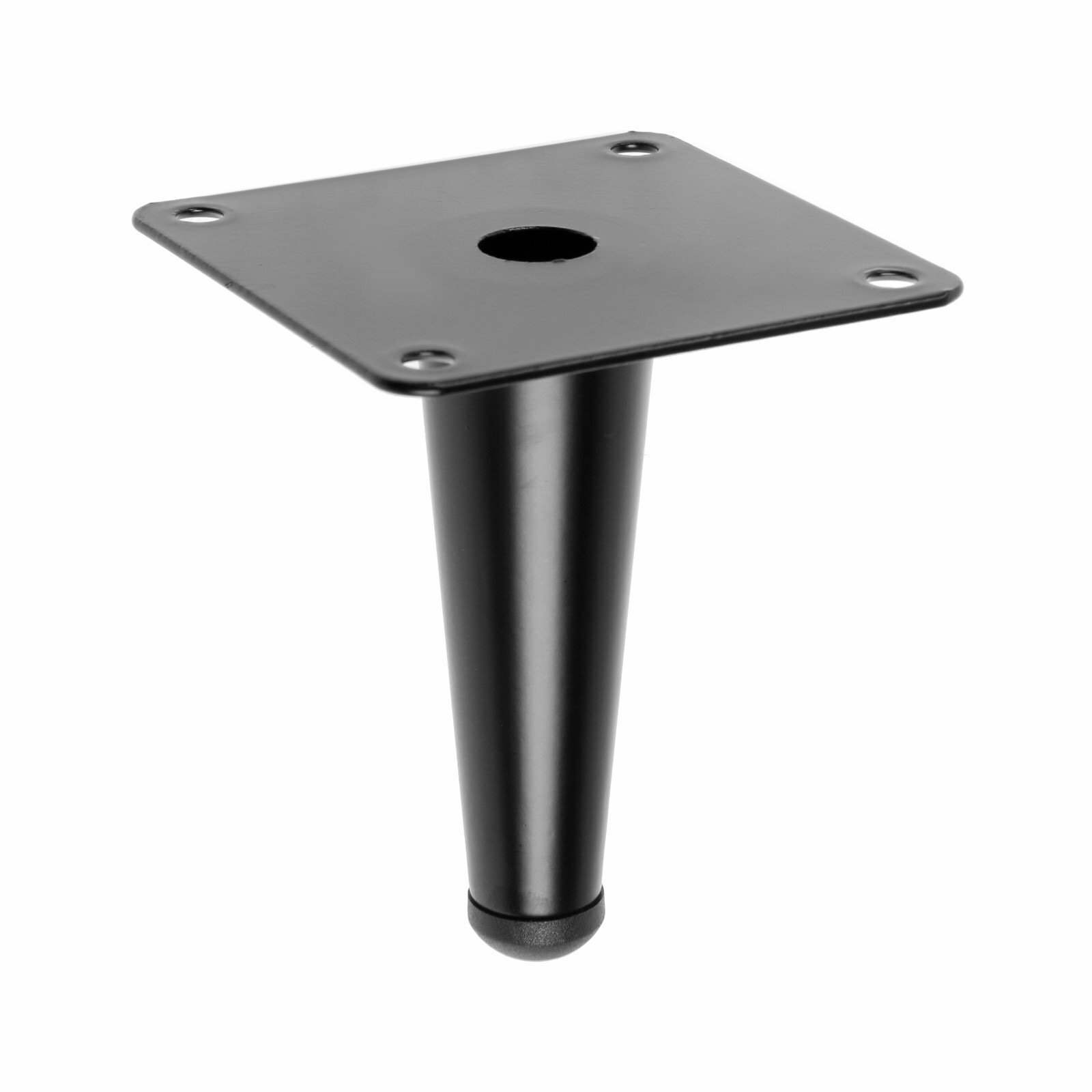 Опора мебельная OP08, h=100 мм, толщина площадки 1.8 мм, цвет матовый черный