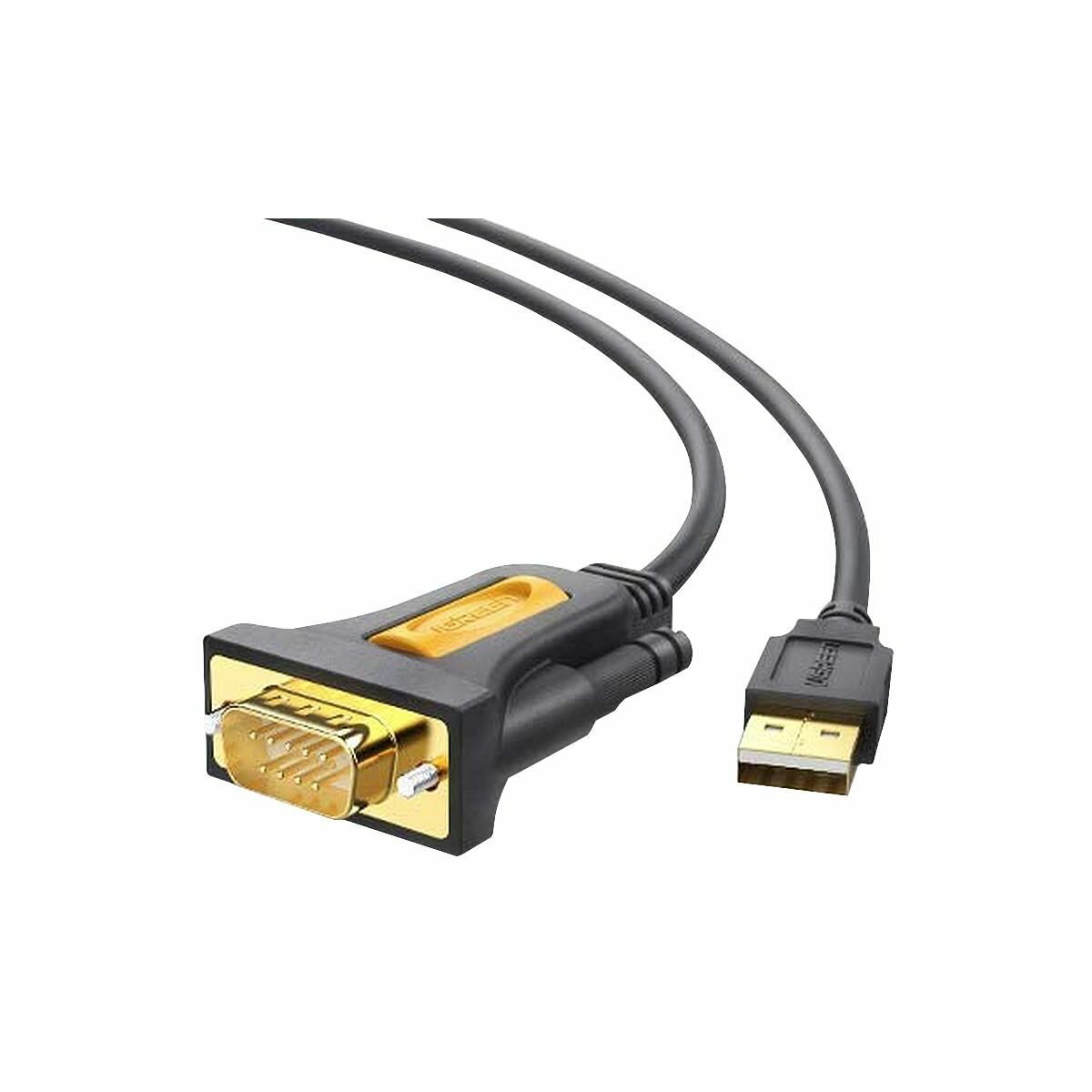 Кабель-адаптер Ugreen CR104, USB 2.0 A-DB9 RS-232, 3м, черный (20223)