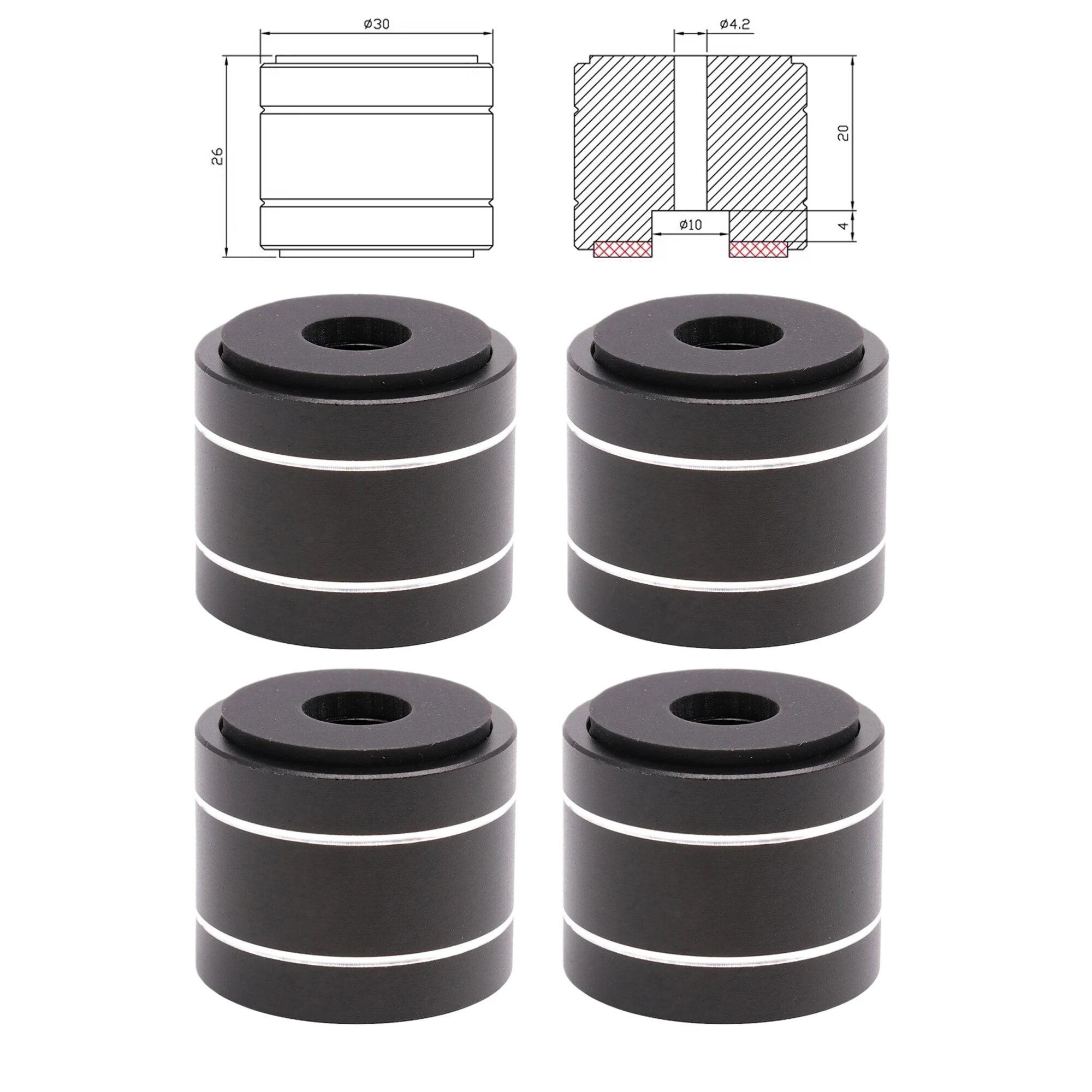 GD-PARTS Алюминиевые стойки для аудиоаппаратуры черный