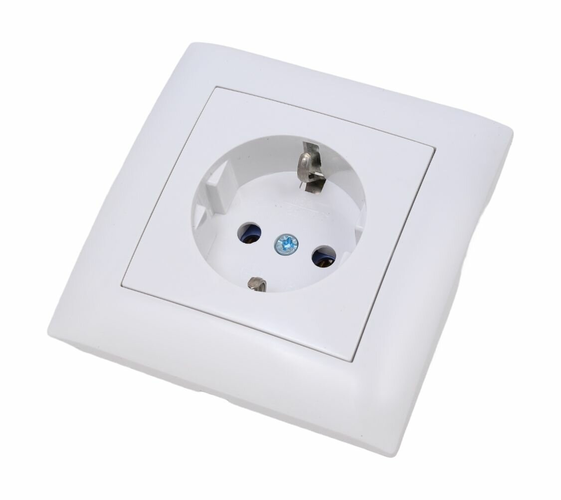 Розетка ARTSUN керамическая с заземлением (встраиваемая) STANDART SO 16-1E-W(C )