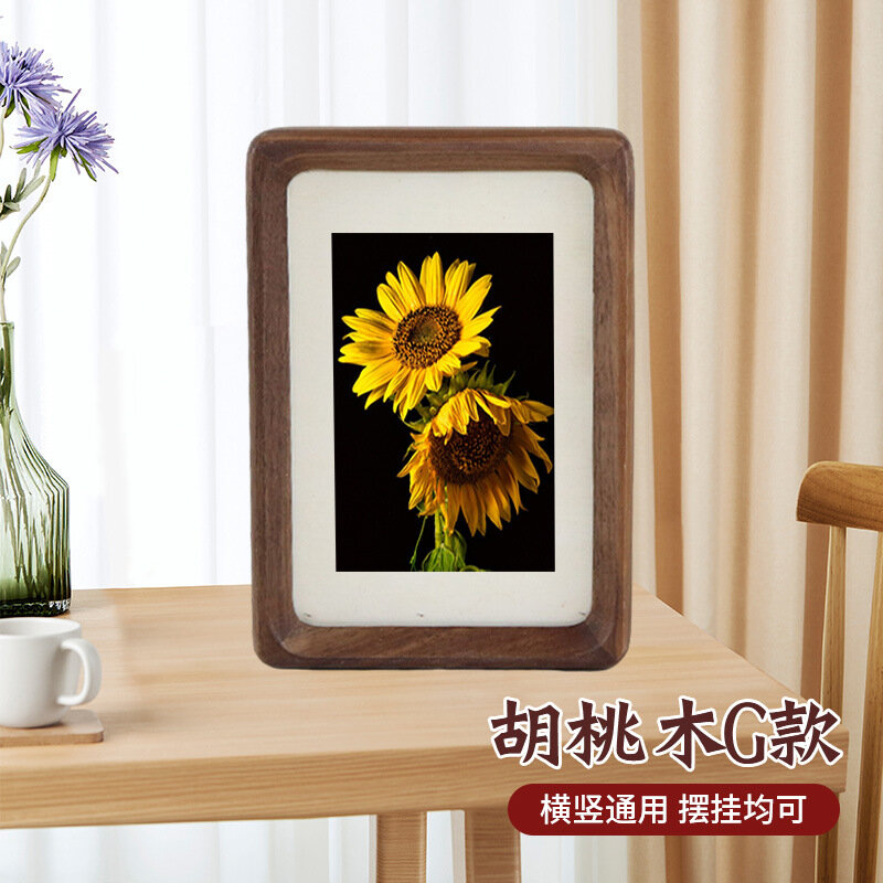 Фоторамка из черного орехового дерева, винтажная рамка для фото, высококачественная трехмерная настенная рамка, простая рамка из массива дерева