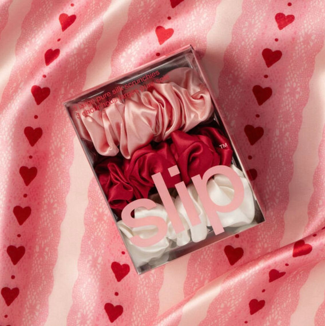 Slip Подарочный набор резинок для волос Большие шелковые Rosy