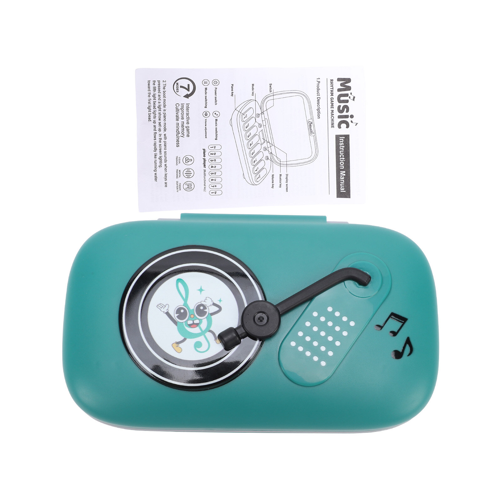 Портативная электронная клавиатура, мини-цифровое пианино с 7 режимами музыкальных ритмов для тренировки скорости рук, интерактивное взаимодействие родителей и детей, зеленый цвет.