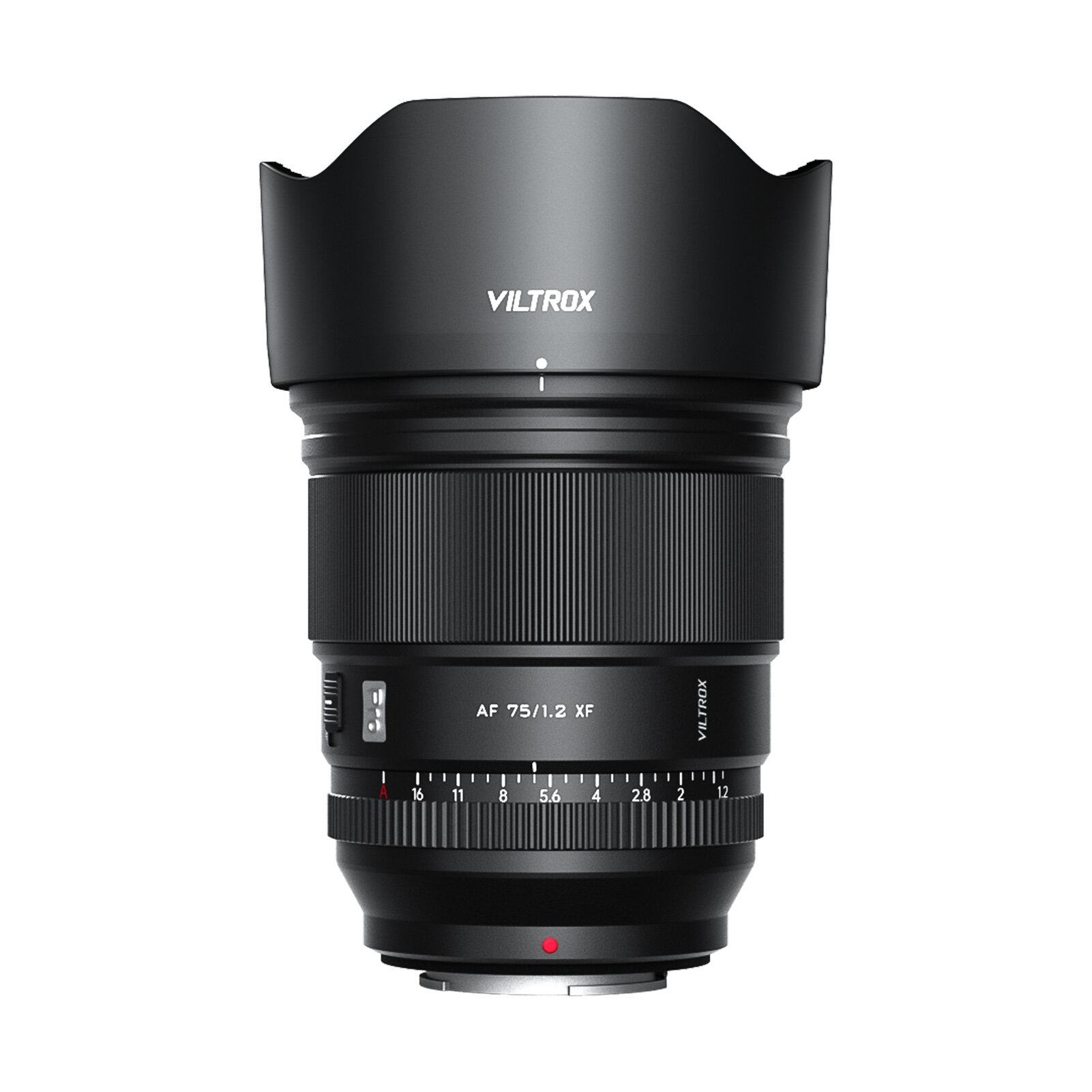 Объектив VILTROX AF 75/1.2 XF Pro для камер Fujifilm X-Mount APS-C, 75mm, F1.2, автофокус, съемка портретов, совместим с X-T30 II, X-T4, X-T3, X-Pro3, 11/16 элементов, диафрагма F16, диапазон фокусировки 0.88м-бесконечность, фильтр 77mm, вес 670г, размер