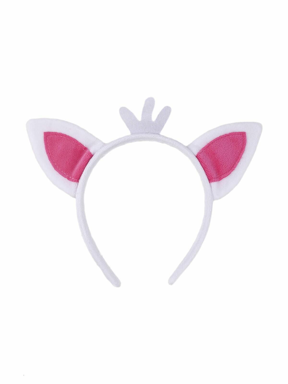 Костюм лисы с ушами, хвостом и юбкой-пачкой, Уши белой лисы