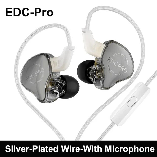 Новые наушники KZ EDC Pro — это динамические внутриканальные проводные HiFi-наушники с басовым стереозвуком, предназначенные для игр, прослушивания музыки и занятий спортом с шумоподавлением.