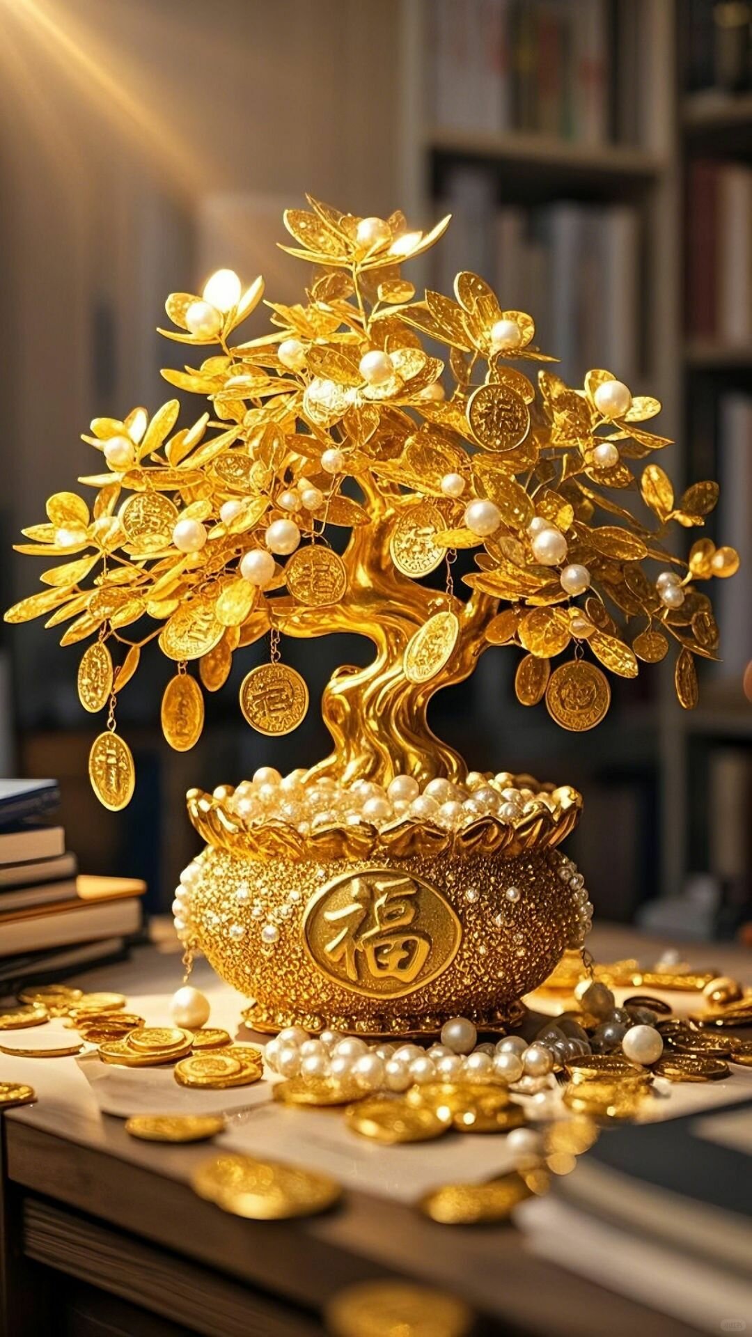 Алмазная живопись "Денежное дерево", 5D, круглая, 40x50 см. Производитель: Brose Art.