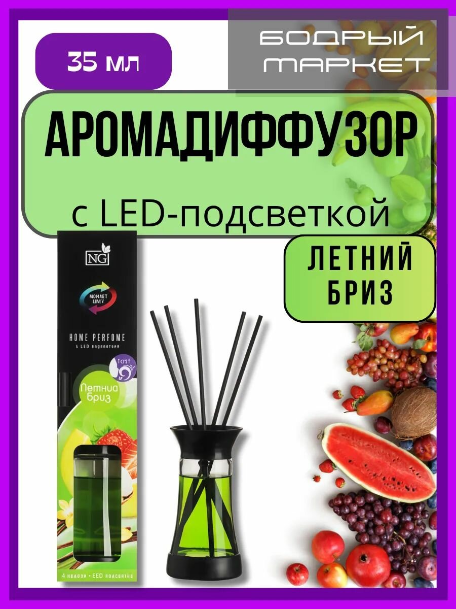 Ароматизатор с LED подсв летний бриз 35мл