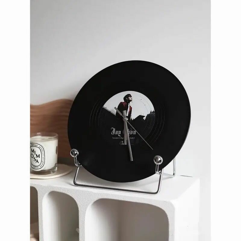 Виниловые маятниковые часы, элитный декоративный предмет, винтажные настольные часы, новая модель TikTok для персонализации своими руками, стильный подарок на день рождения.