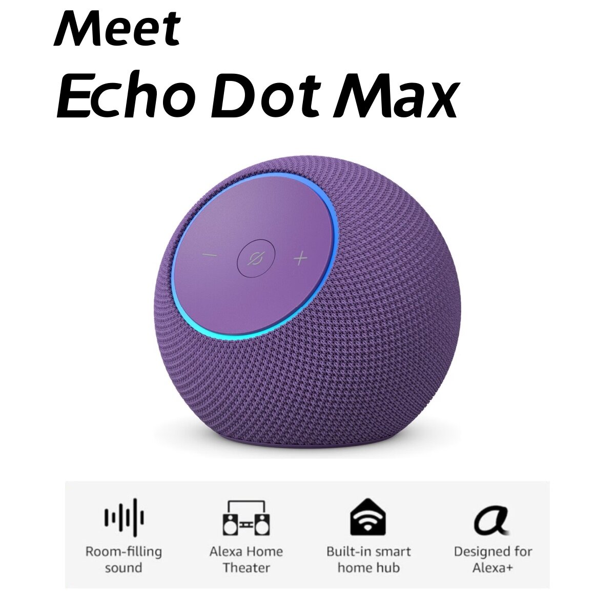 Умная Колонка Amazon Echo Dot MAX с помощником Alexa+ (Алекса), Аметист