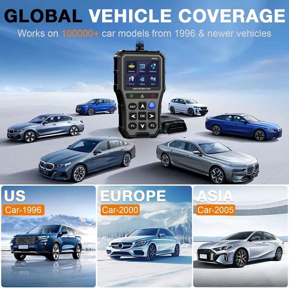 Автомобильный сканер OBD2 для диагностики двигателя с цветным дисплеем 2,8 дюйма