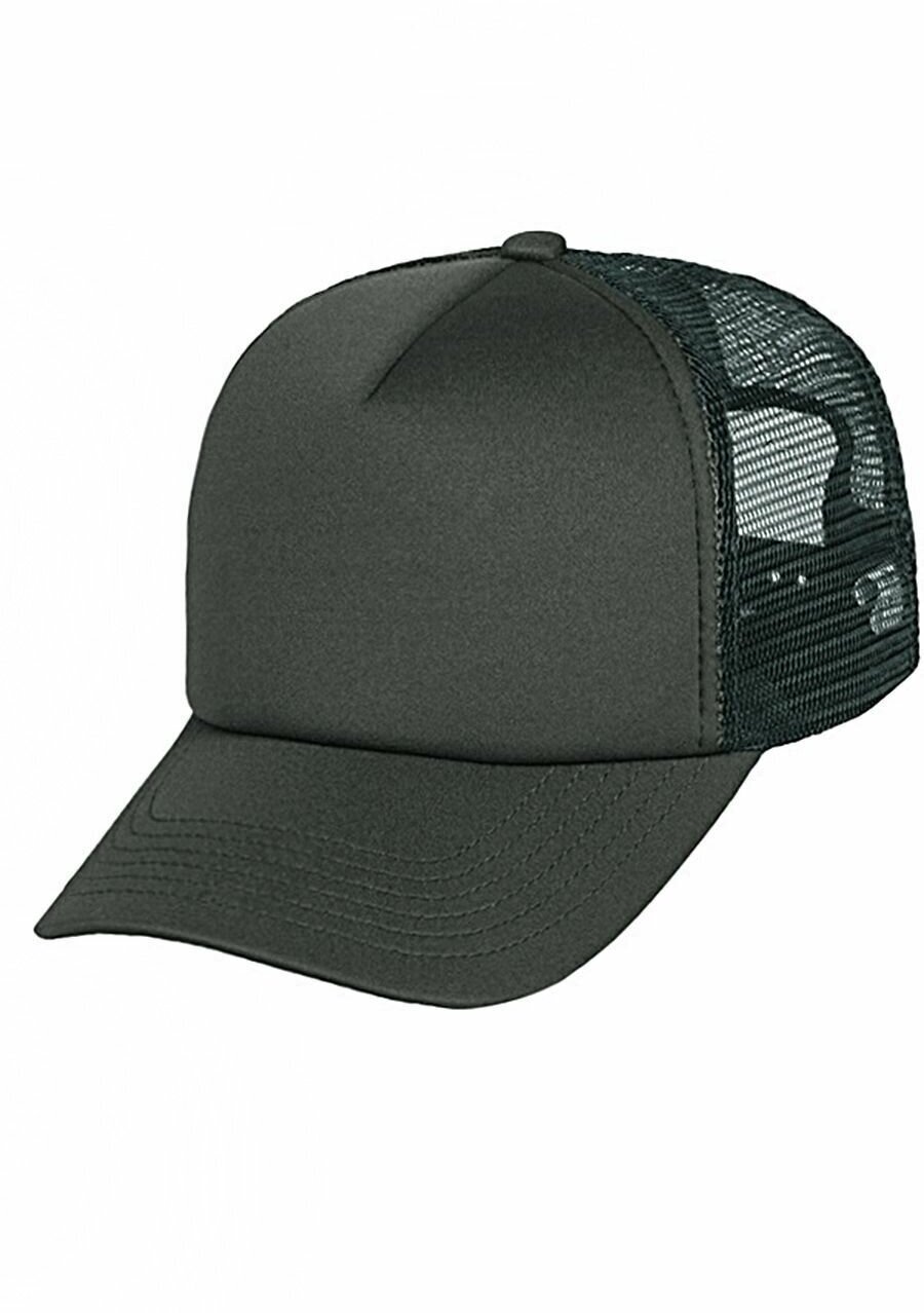 Бейсболка 701-5-1 Пятипанельная однотонная бейсболка с сеткой полиэстер для мужчин