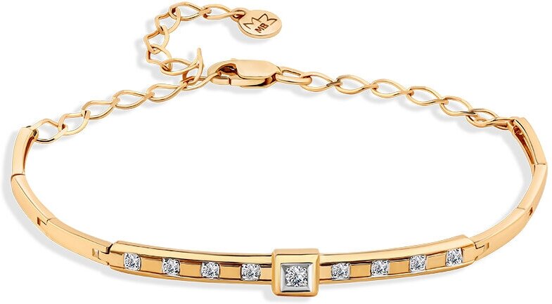 Браслет-цепочка, золото, 585 проба, бриллиант