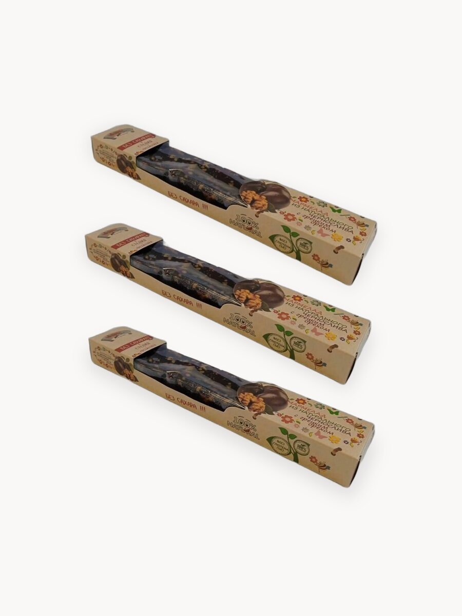 Мармелад без сахара из натурального Чернослива и грецким орехом 100 гр (3 шт. в упаковке) (Эль-групп)