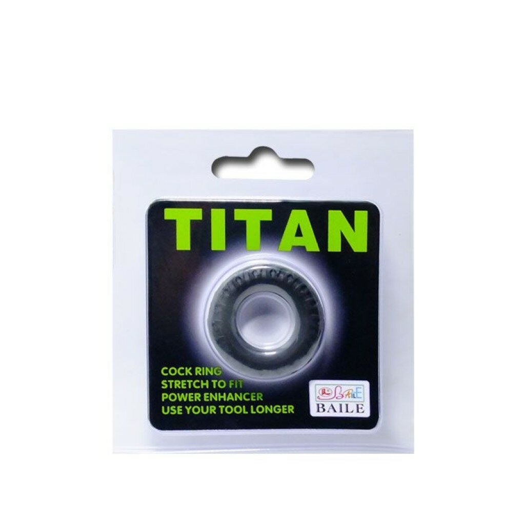 Кольцо эрекционное Baile Titan BI-210146, силикон, черное, диаметр 4см