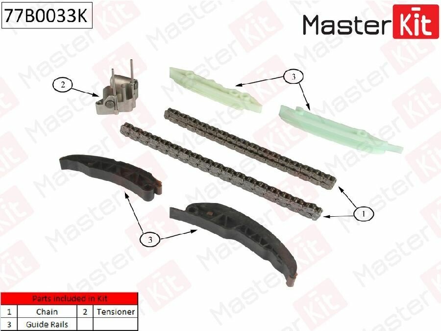 Комплект цепи ГРМ BMW M57N/M47N/N47D без звездочек