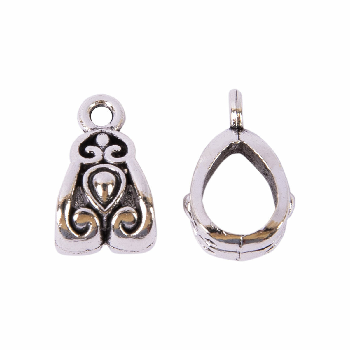 Zlatka Бейл MFK-04 0.7 x 1.3 см, 2 шт, 01 под античное серебро, основа для подвесок