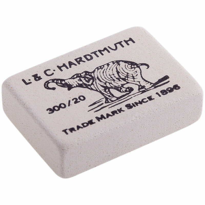 Ластик Koh-I-Noor "Elephant" 300/20, прямоугольный, натуральный каучук, 45*32*12мм, ч/б, 001463