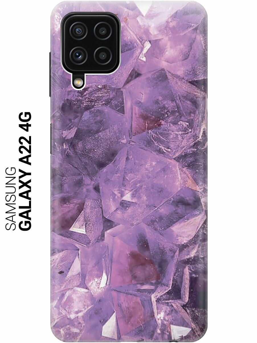 Силиконовый чехол на Samsung Galaxy A22, M32, M22, Самсунг А22, М32, М22 с принтом "Сиреневые кристаллы"