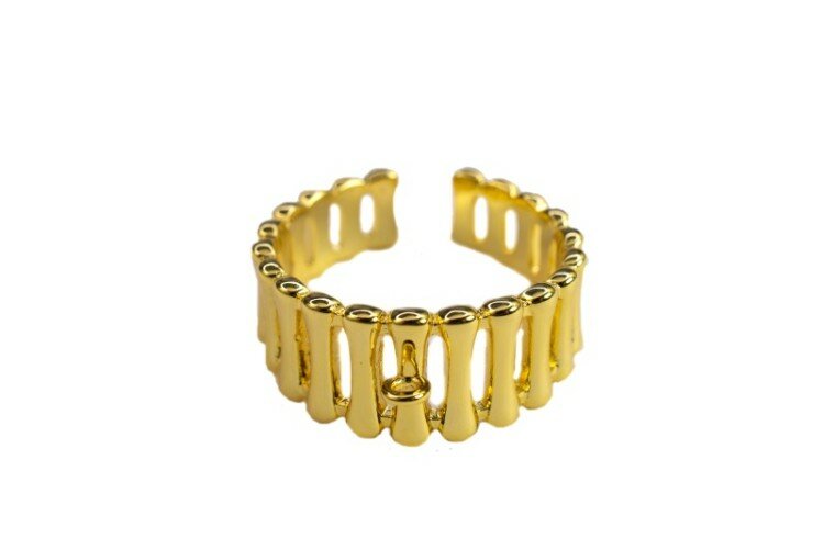 Основа для кольца 17мм (регулируется) с петелькой 1,5мм, латунь, позолота, 15-040, 1шт