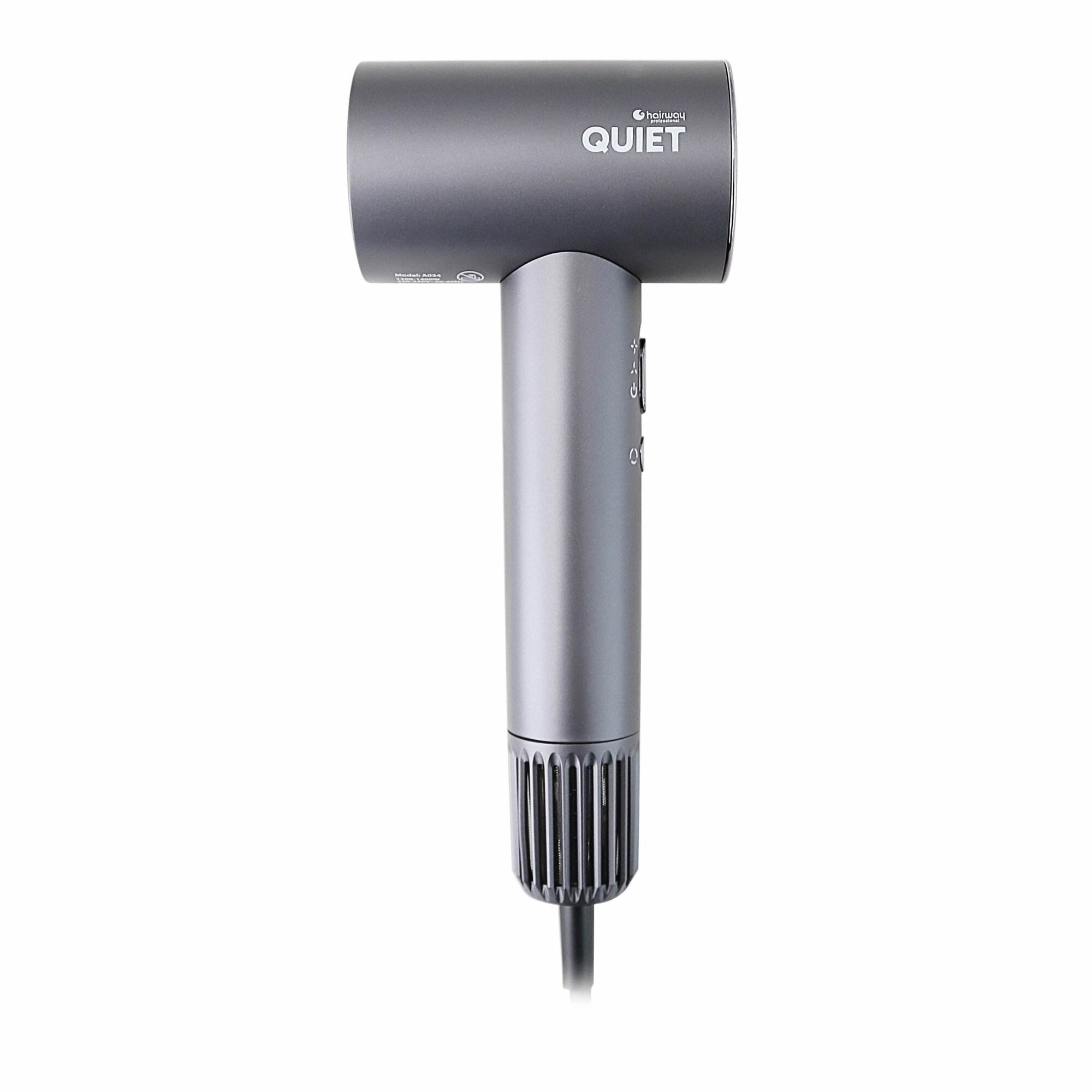 Фен Hairway Professional Quiet A034, 1400Вт, ионизация, 3 температурных режима, черный