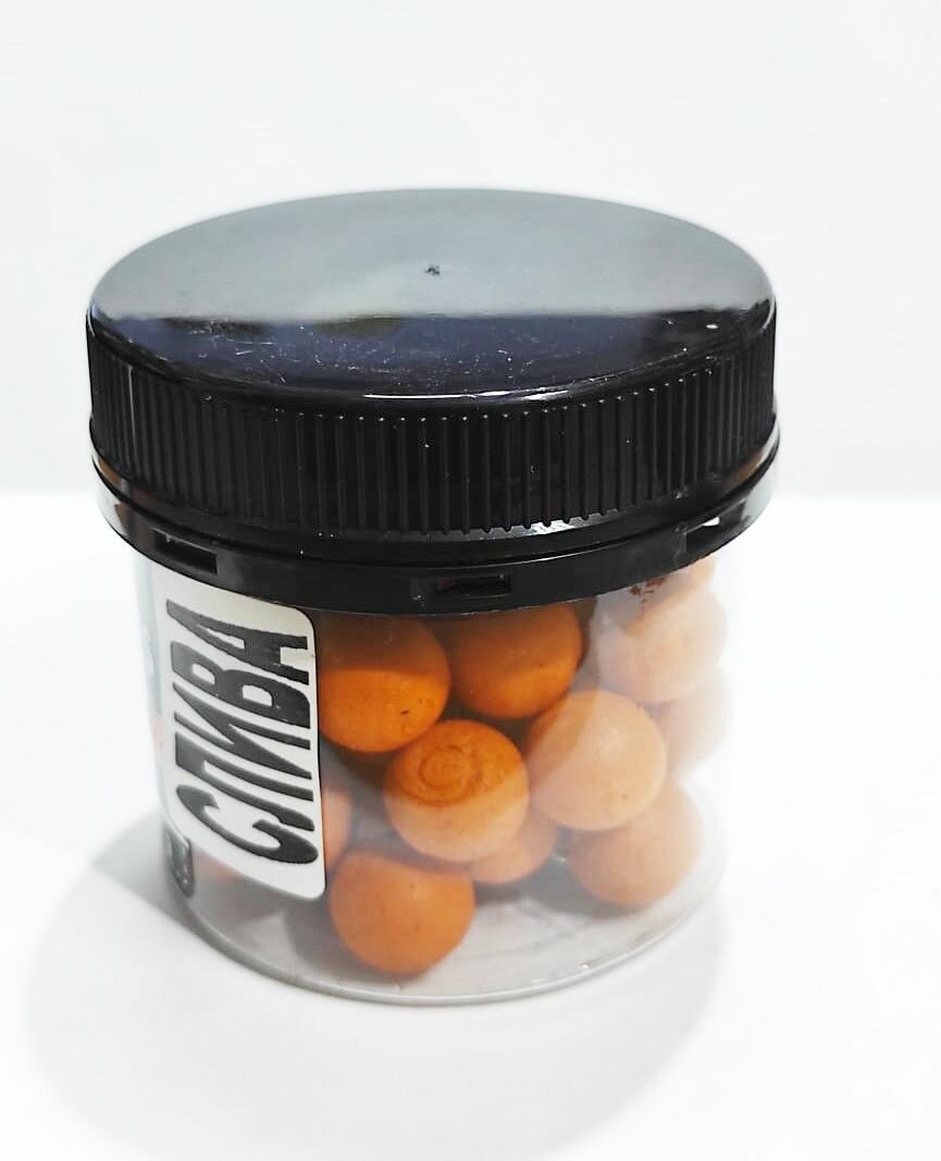 Тонущие бойлы с ароматом Слива 14мм 70г банка