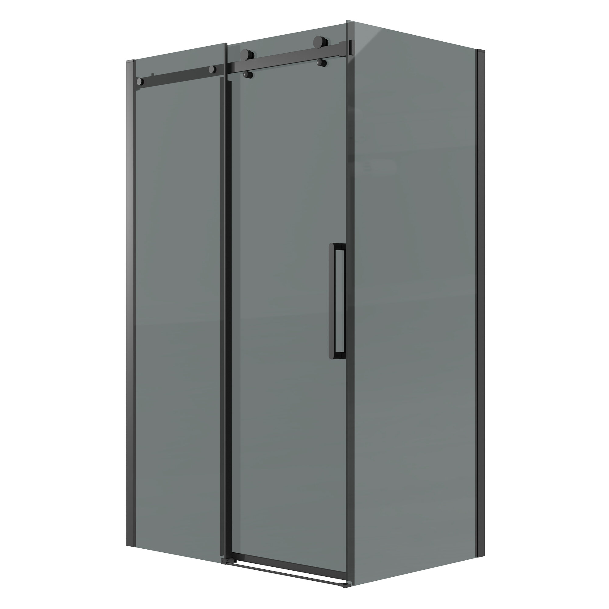 Душевое ограждение Grossman Classic 120. K33.04.1080.21.10 (100х80х195) раздвижная, черный матовый, стекло тонированное,2 места