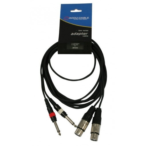 Кабель аудио 2xJack - 2xXLR American DJ AC-2XF-2J6M/3 3.0m