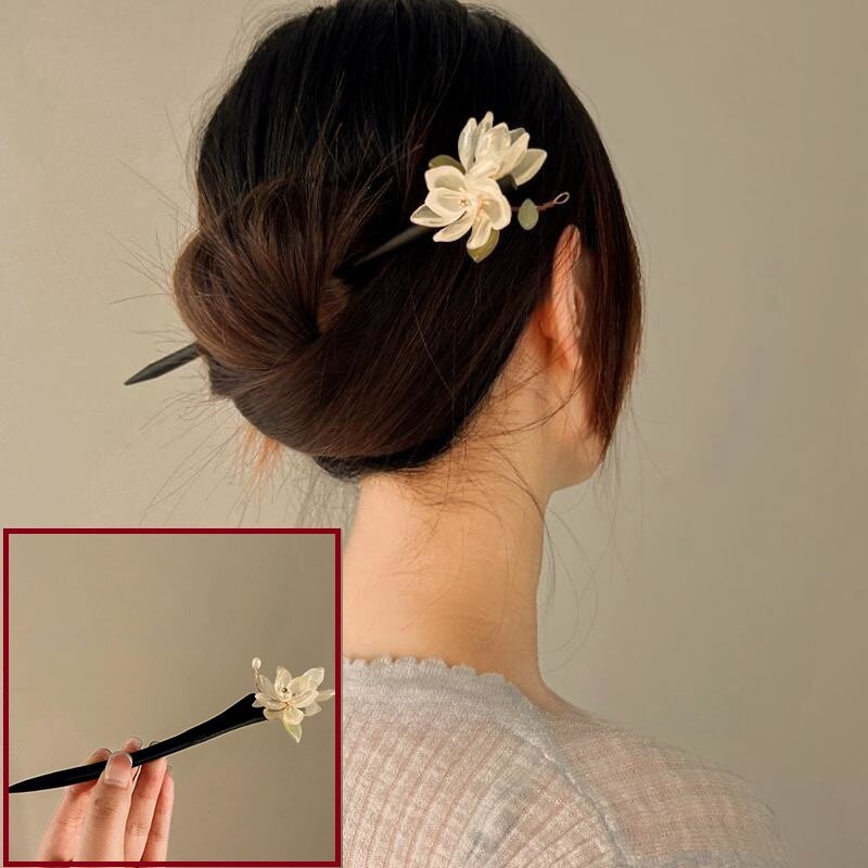 Игла шпилька для волос с лотосом MyPads N419667, для создания крепкого пучка, в японском стиле