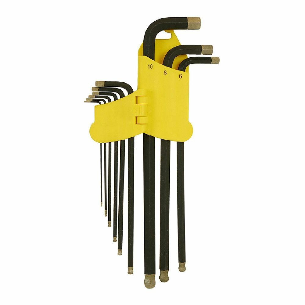 Набор шестигранных ключей с шаром, 1, 5-10 мм, 9 шт, S2, экстра-длинные, Hanskonner HK1045-04-9-XL