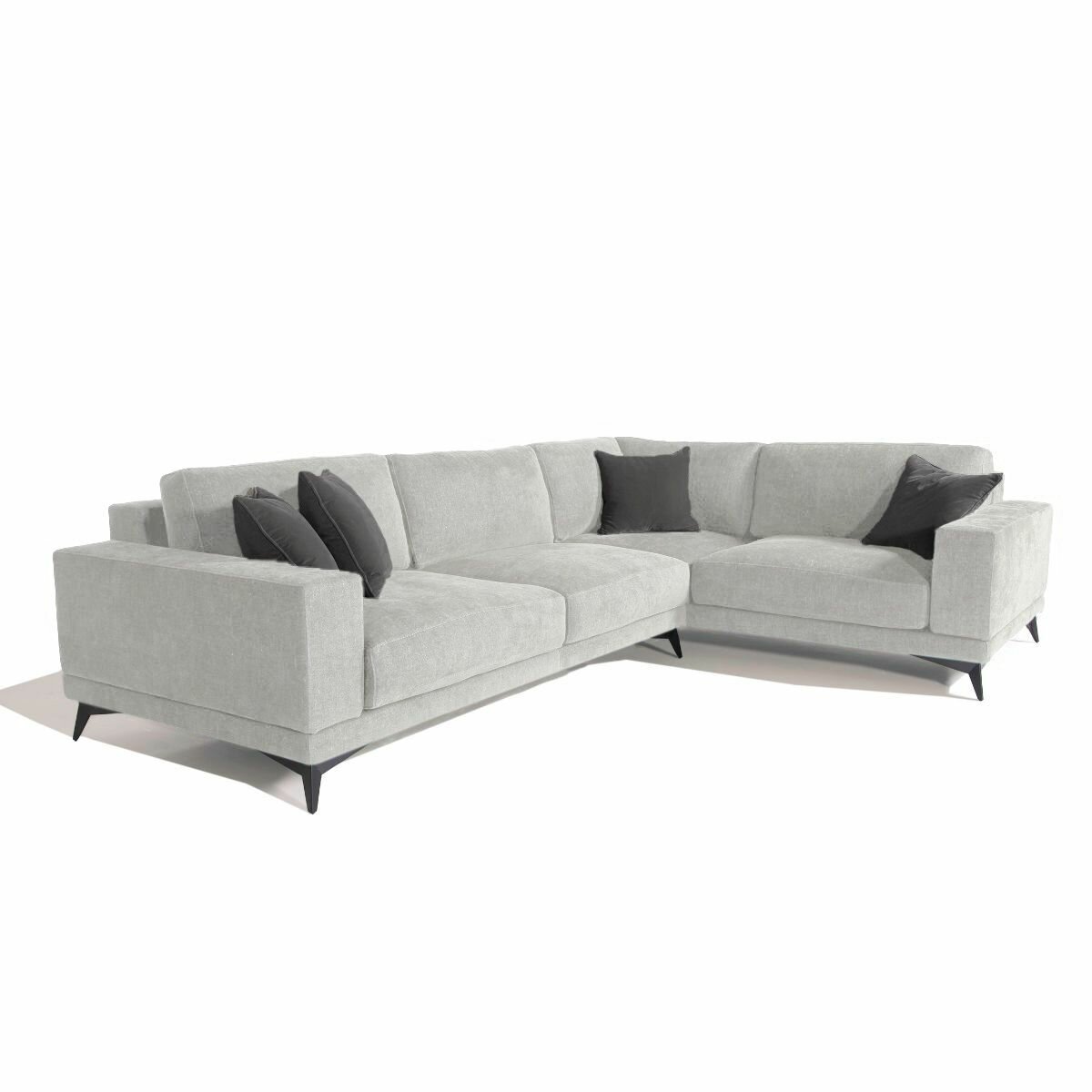 Диван Бергамо угловой правый в премиальном велюре 225х315/01