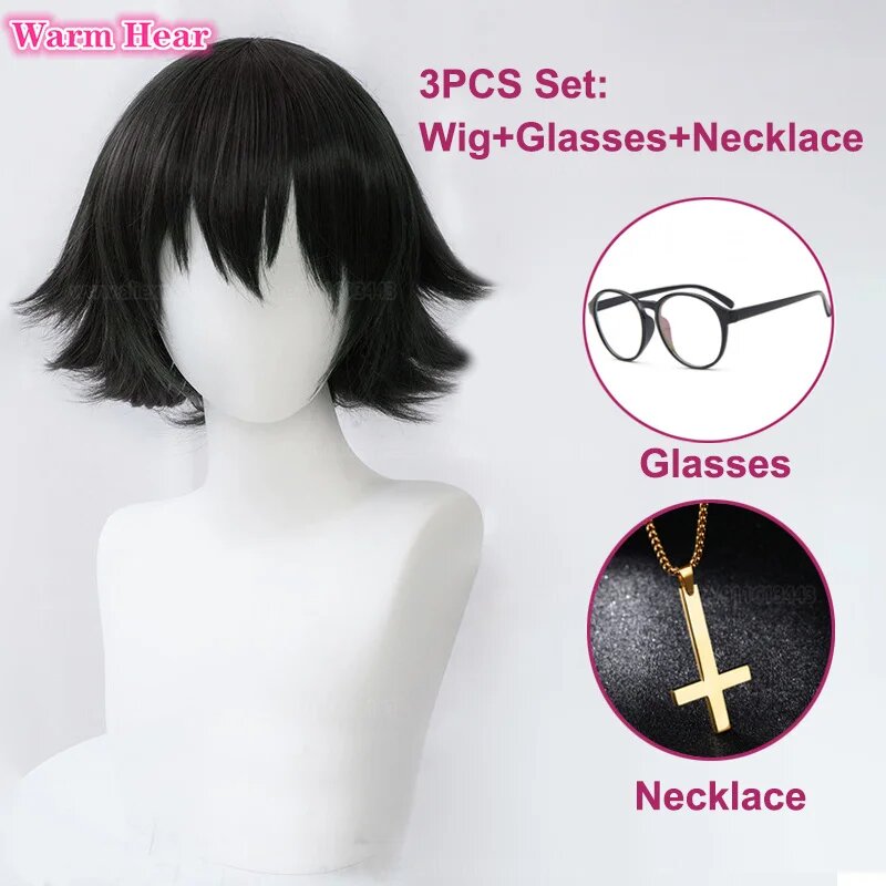 Аниме парик Shizukuu Murasakii черный 38 см 3PCS Set
