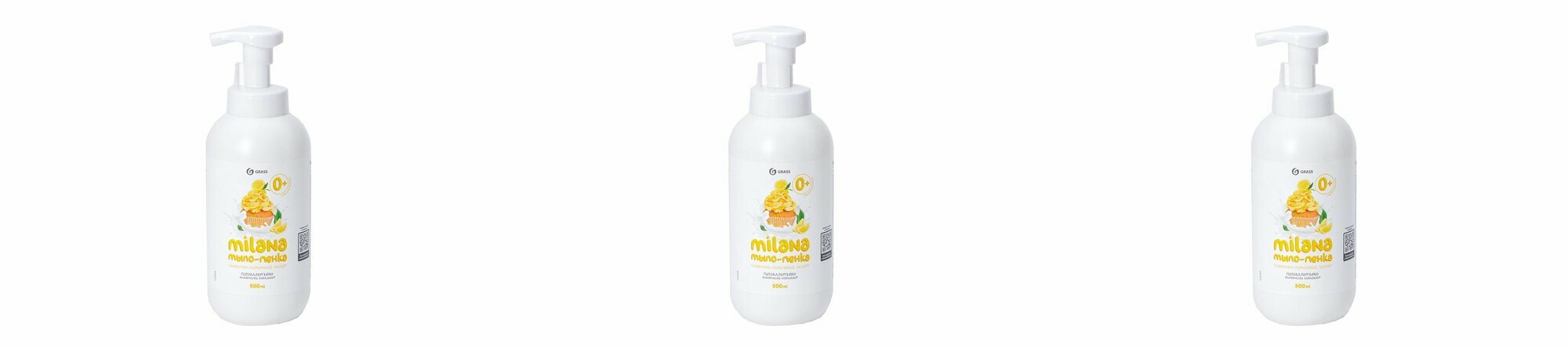 GraSS "Milana" Жидкое мыло пенка сливочно-лимонный десерт, 500мл,3шт.