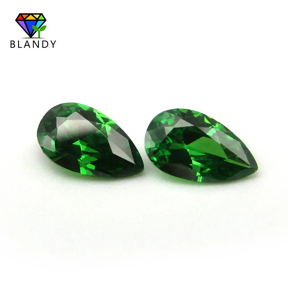 5А класс 2x3 ~ 10x14 мм, огранка в виде груши, CZ камень, желтого цвета, свободная форма груши, зеленый кубический цирконий, камень для ювелирных изделий
