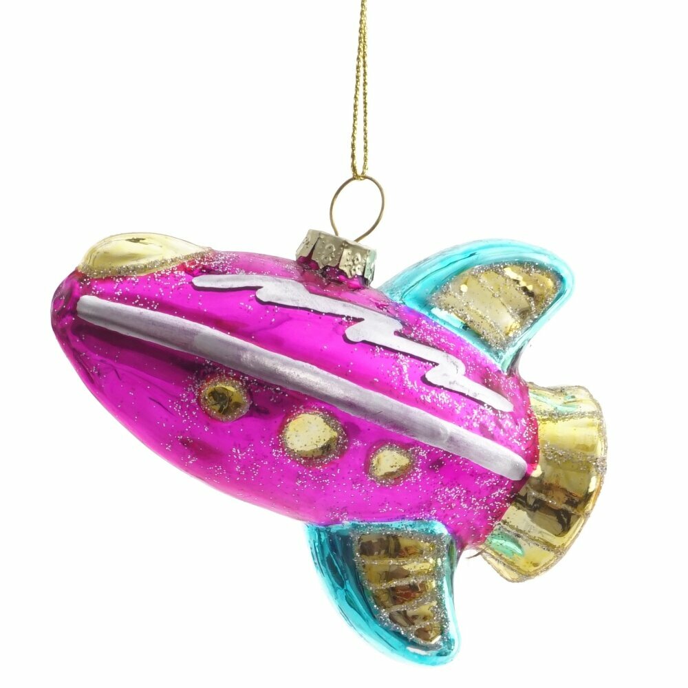 Елочная игрушка Ракета, 10х4,5х7,5 см KSM-813326