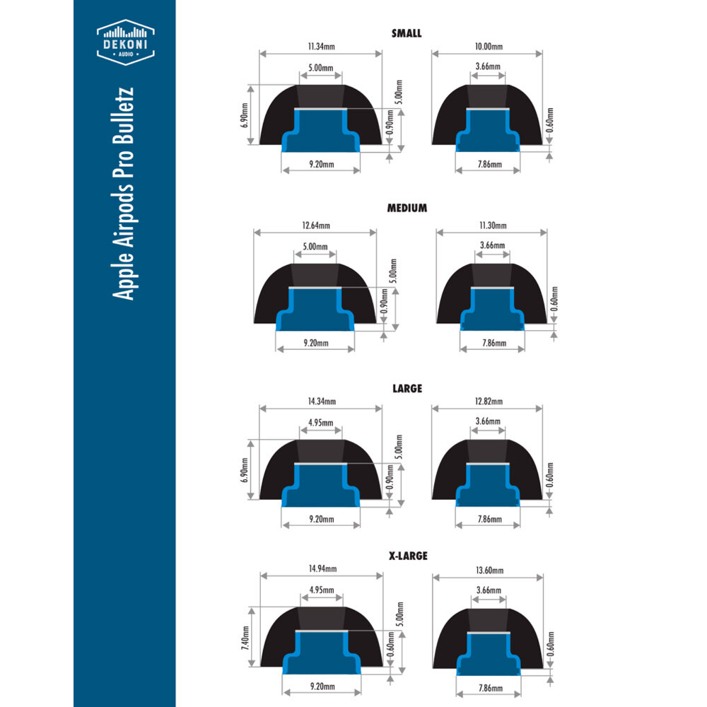 Dekoni AirPods Pro Tips 1 Pack, XL black насадки для airpods pro