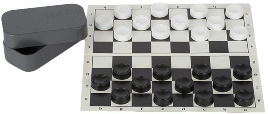 Настольная классическая игра "Шашки" с доской, развитие логики и стратегического мышления, картонное поле и шашки в футляре, европодвес