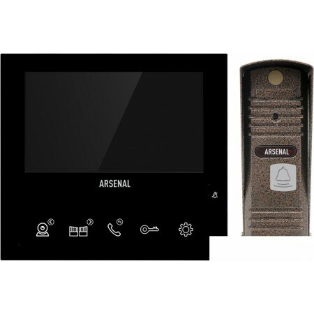 Комплект видеодомофона Arsenal Афина Pro (черный) + Триумф Pro (коричневый)