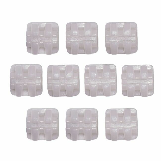 Брекеты ортодонтические лигатурные "СОВY" из диоксида циркония, вариант исполнения STANDARD .018: СОВY STD-345-018 Верхние, нижние, правые, левые на 3, 4 и 5 зубы, паз .018" - 10 шт./уп.