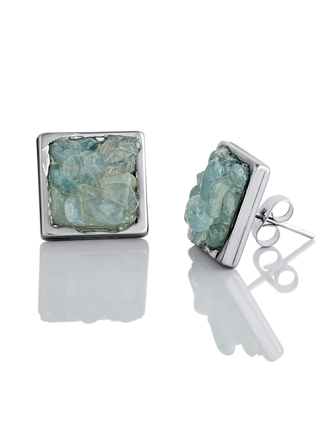 Серьги, аквамарин