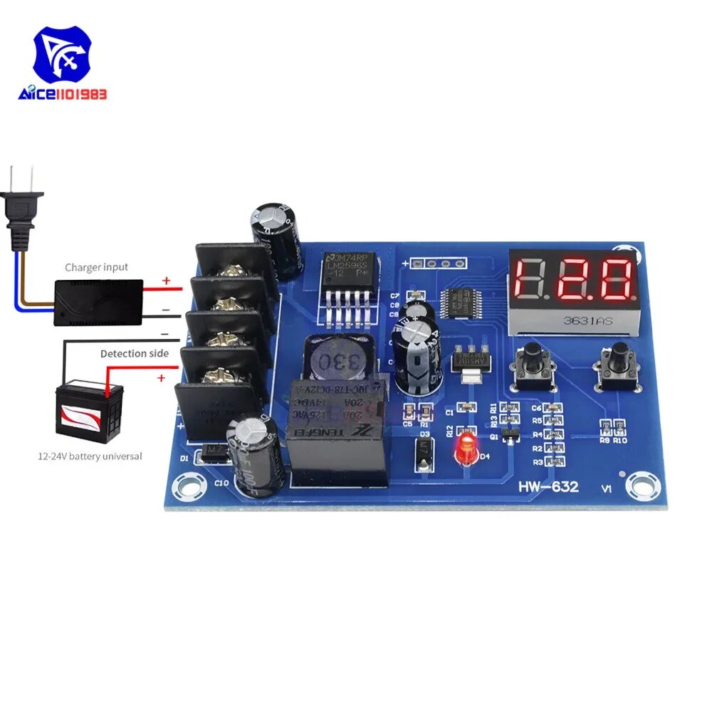 Модуль управления зарядкой для литиевых аккумуляторов diymore XH-M603 12-24В